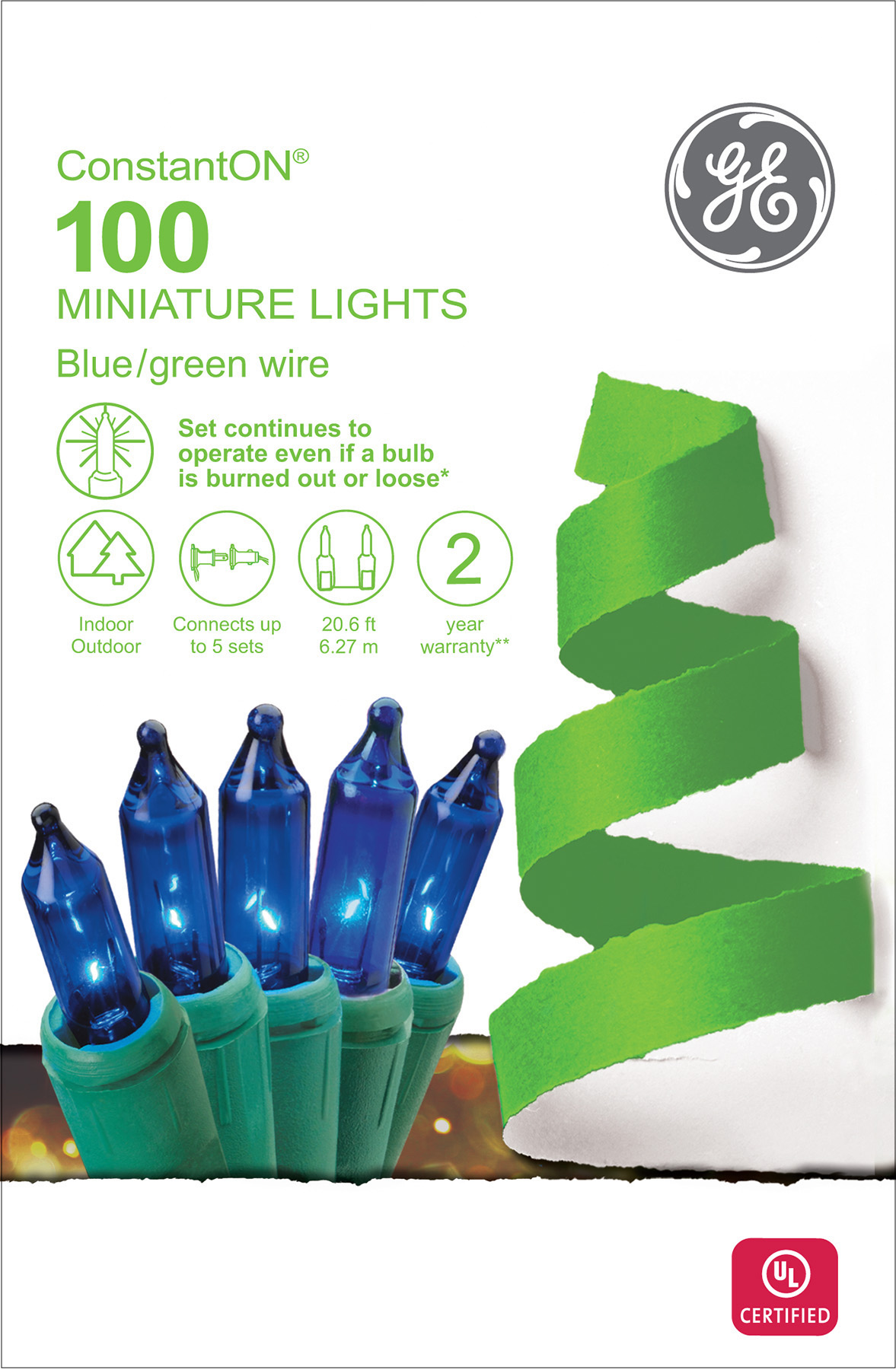 64424 - GE ConstantON® Incandescent Miniature Lights, 100ct, Blue ...